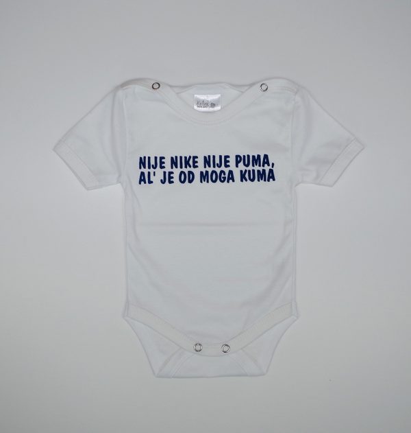 Body kratki rukav bijeli-plavi natpis-od kuma – www.kretex.hr